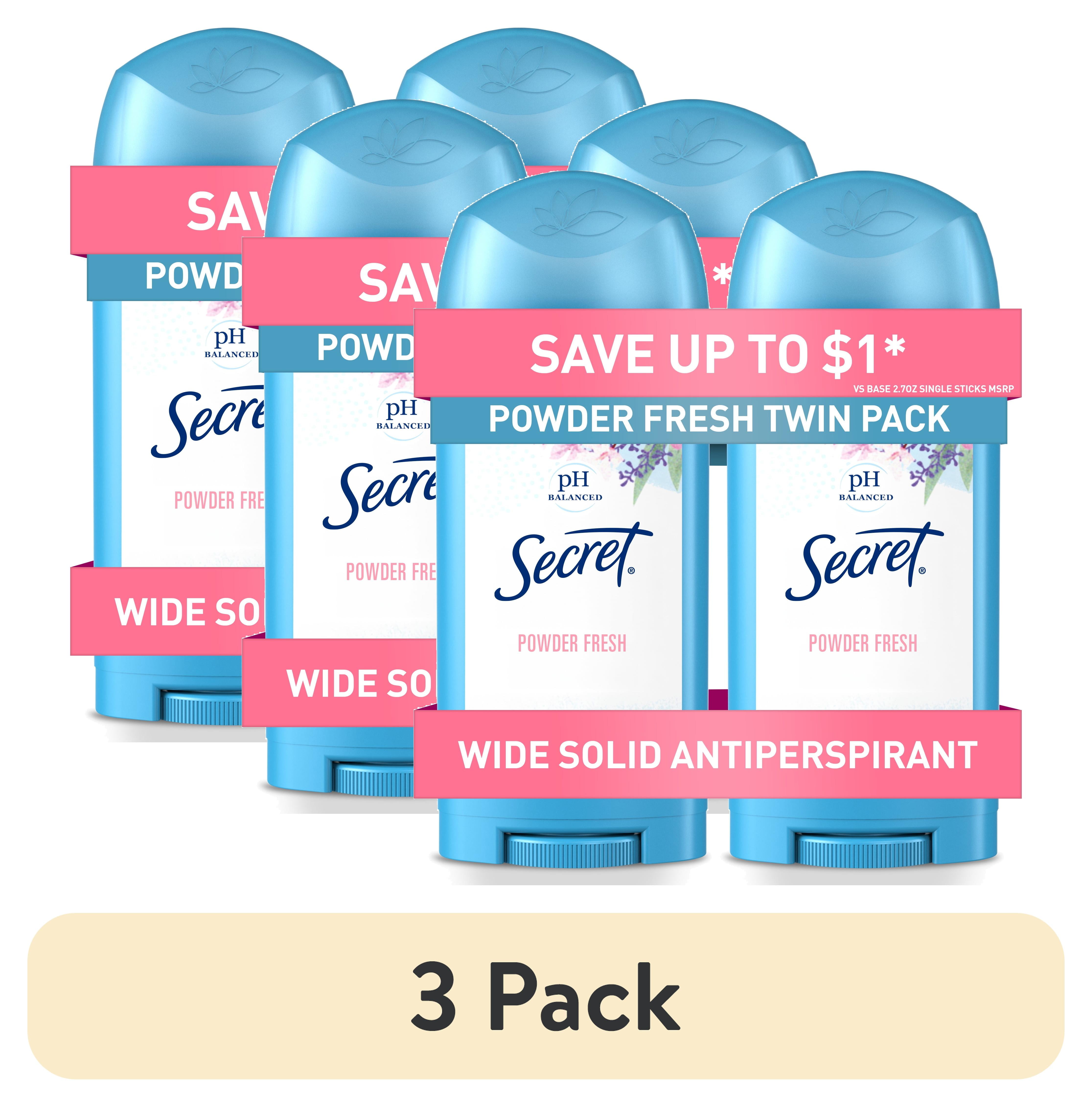 (3 pack) Secret Solid Antiperspirant Deodorant, Powder Fresh, 2.7 oz ...