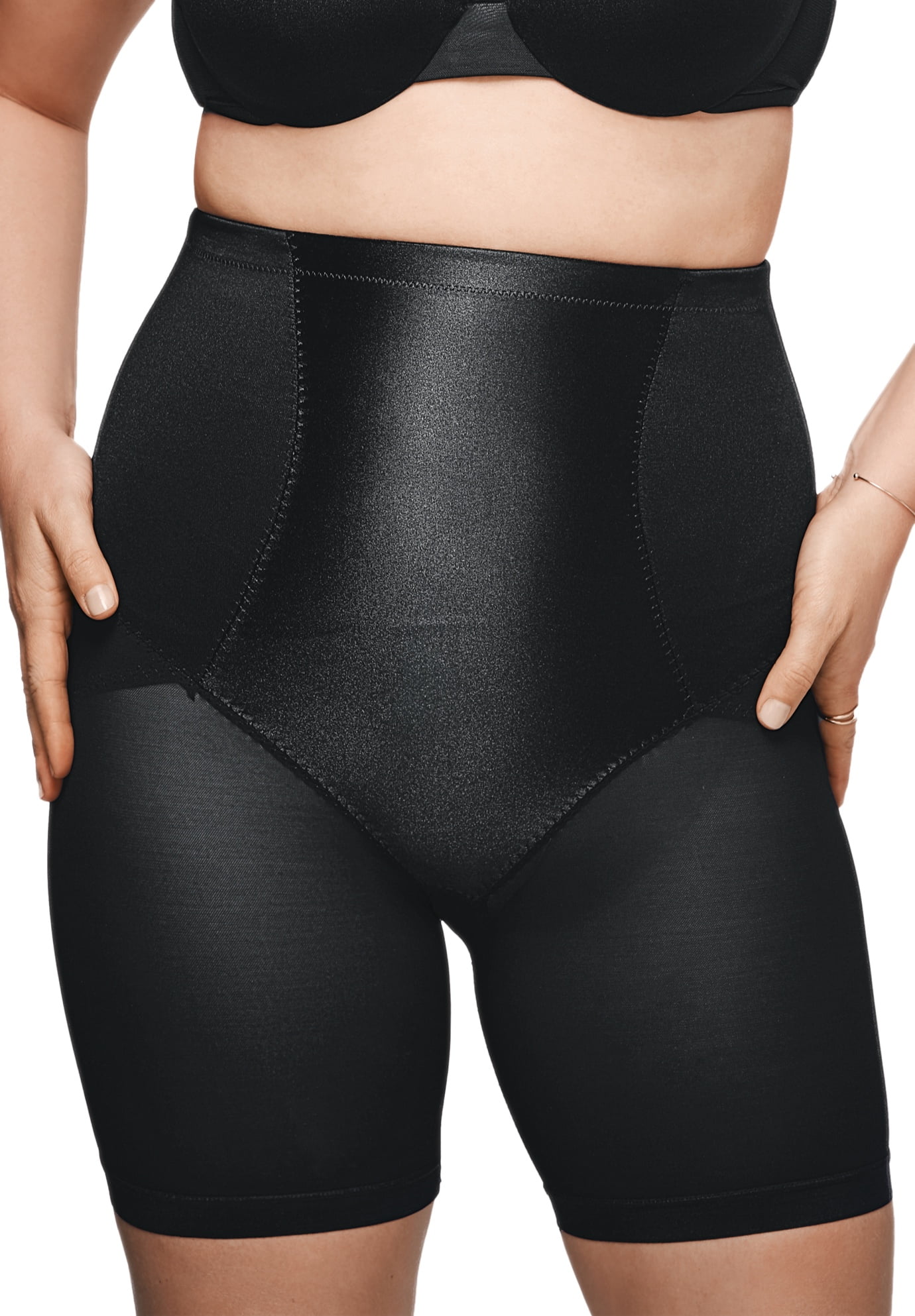 Secret Solutions Women's Plus Size Power Shaper Firm Control Long Leg ...