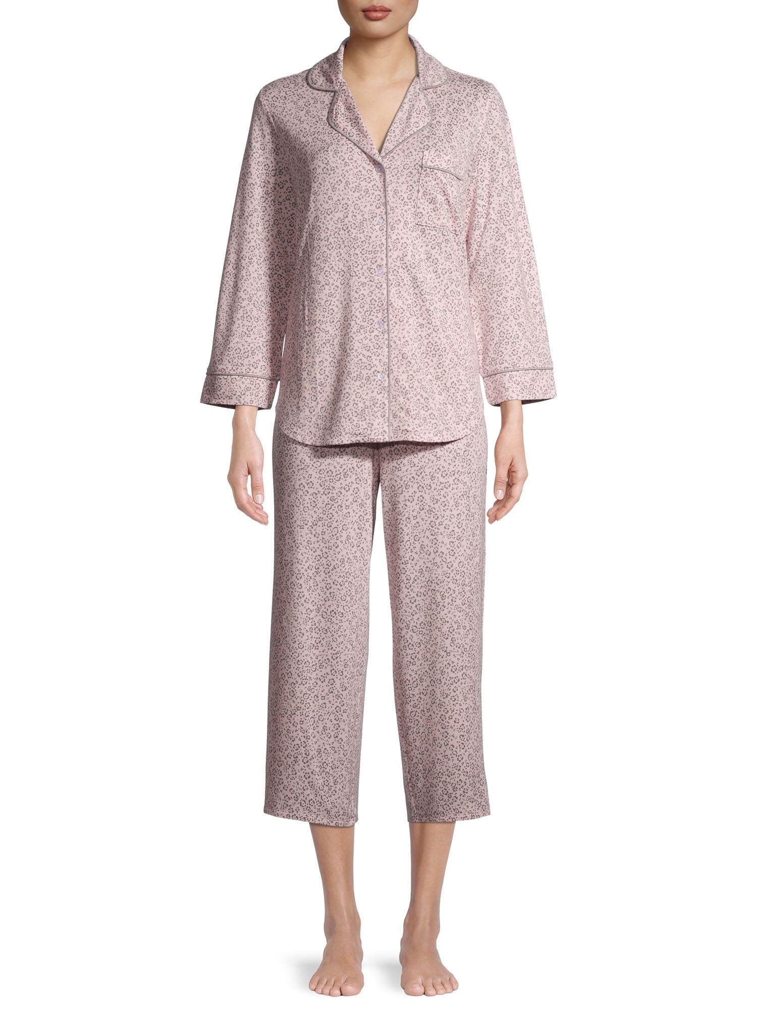Secret Treasures 3/4 Sleeve Notch Collar Pajamas Set (Women's ...