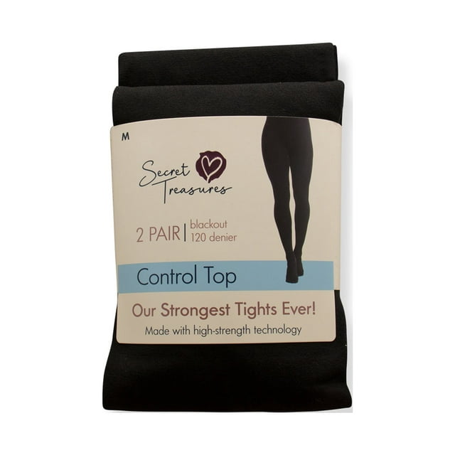 Secret Treasures Blackout Control Top Tights 2 Pair Pack - Walmart.com