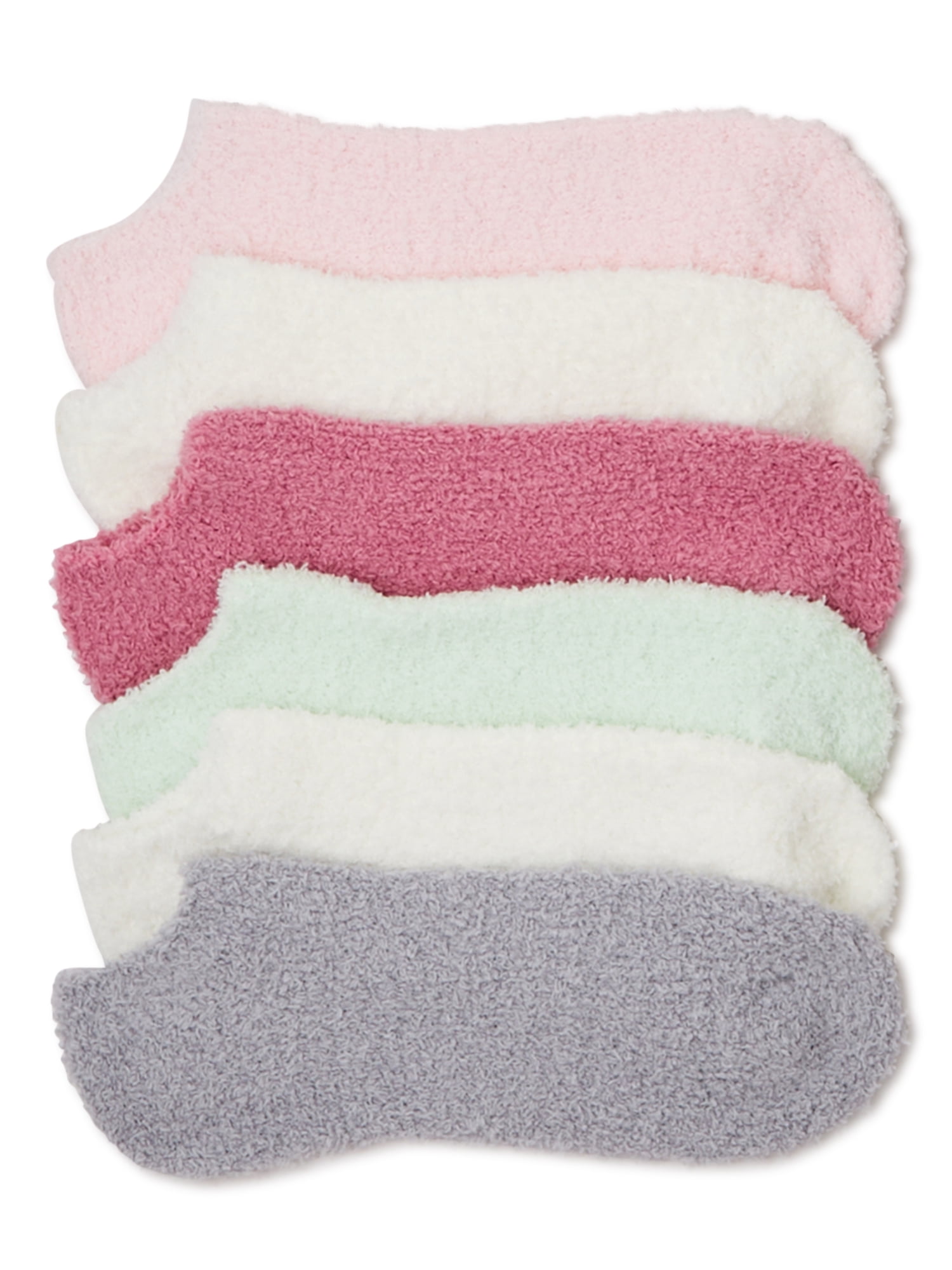 Secret Treasures Cozy Marshmallow Soft No Show Socks 6-Pack, Colorful ...
