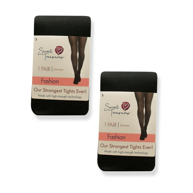 Secret Treasures Lurex Sheer Tights 2 Pair Pack - Walmart.com