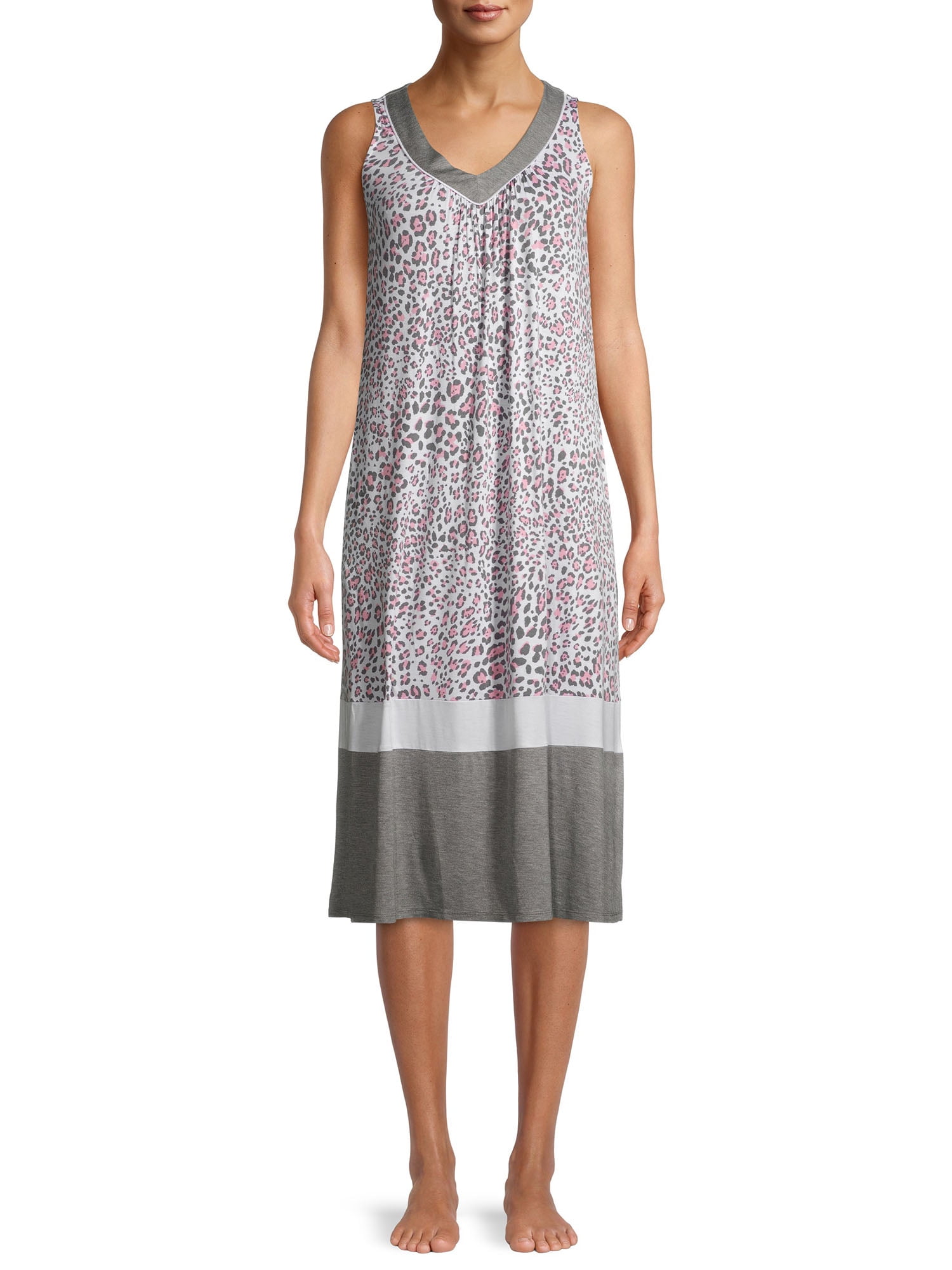 Secret Treasures Sleeveless Midi Nightgown with Pockets, Women's or ...
