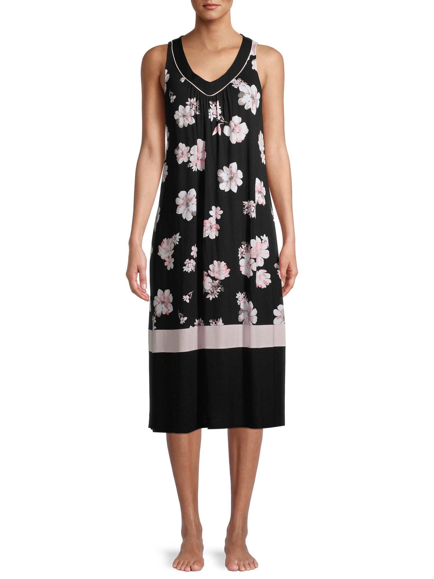 Secret Treasures Modern Midi Sleepwear Dress (Women's Plus), 1 Pack ...