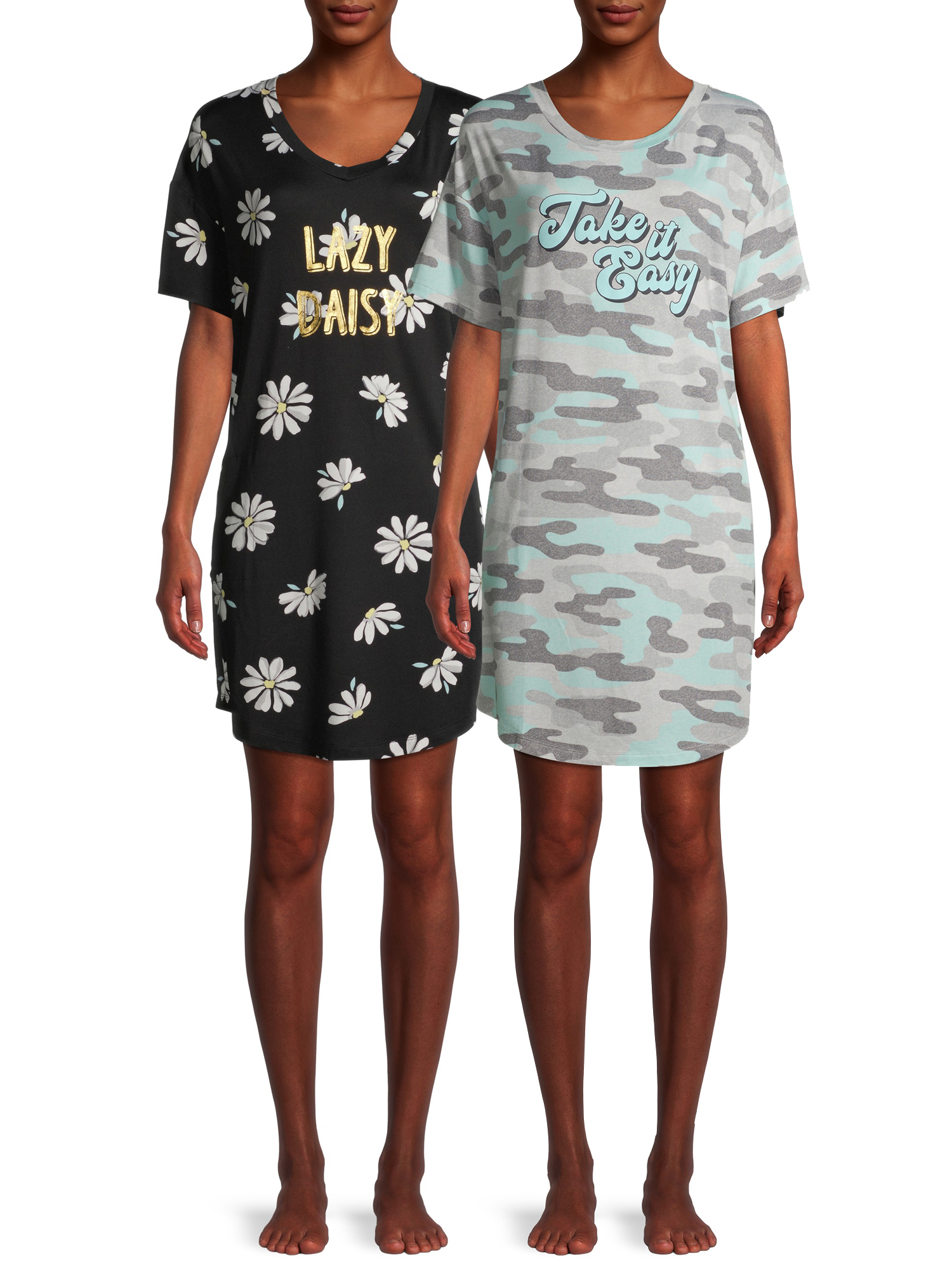 Secret Treasures Women's Short Sleeve Cats Sleepshirt - Walmart.com