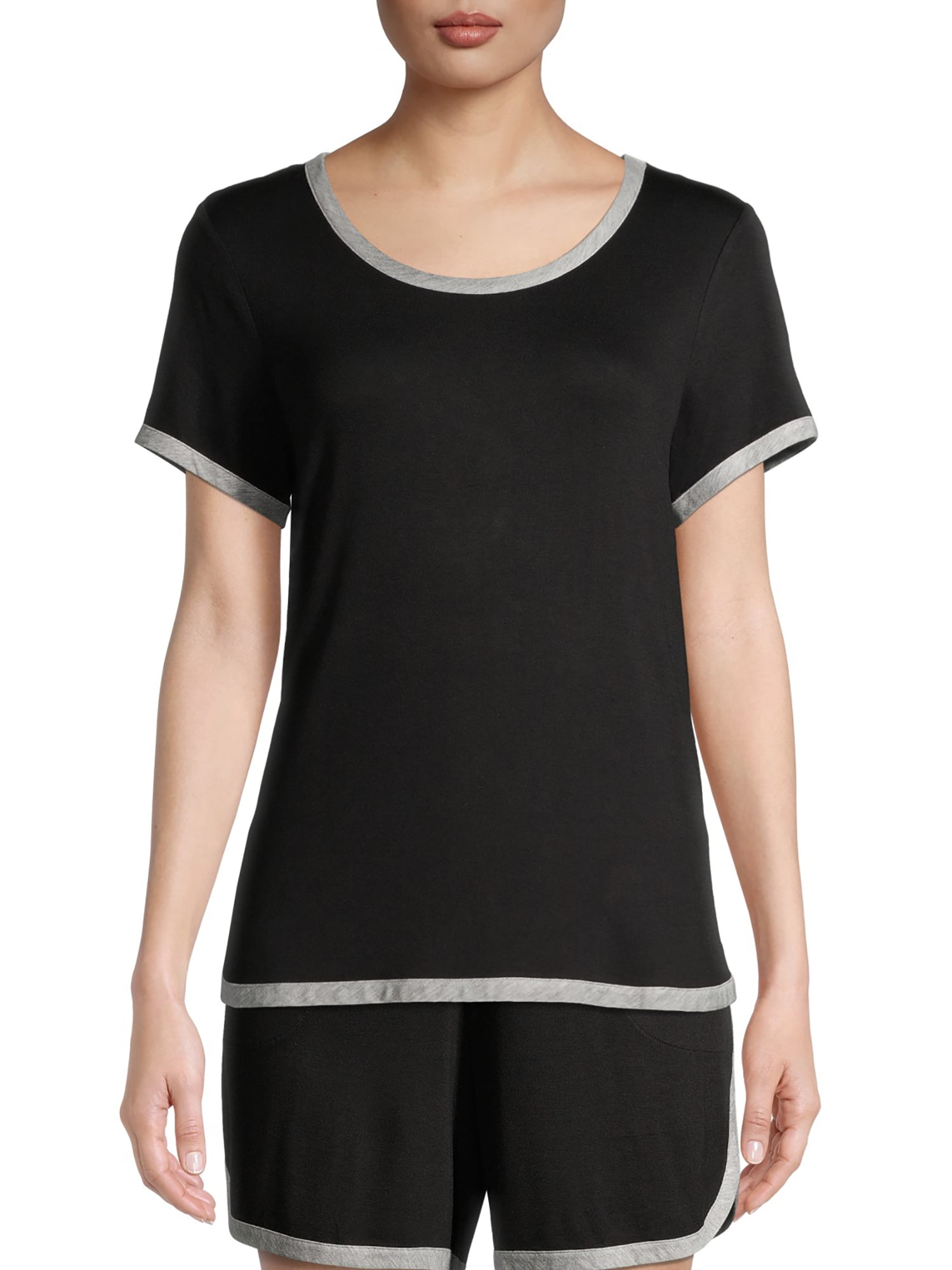 Secret Treasures Women's Sleepwear Short Sleeve Crew Neck Pajama Top ...