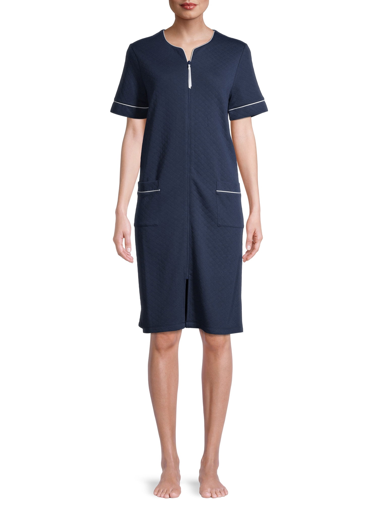 Secret Treasures Solid Pockets Easy Care Evening Robe (Women's or Women ...