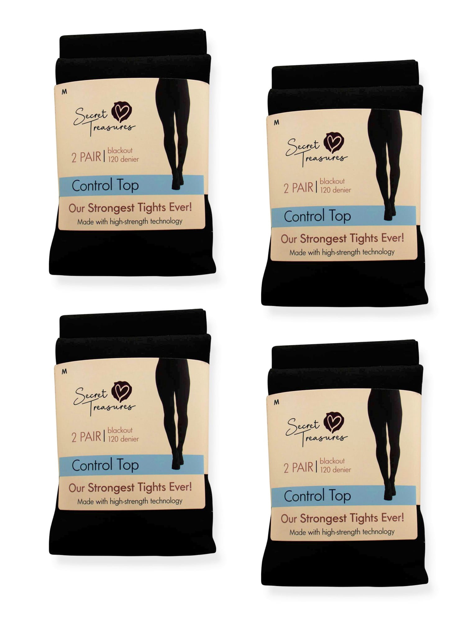 Secret Treasures Women's Control Top Tights, 4 Pack - Walmart.com