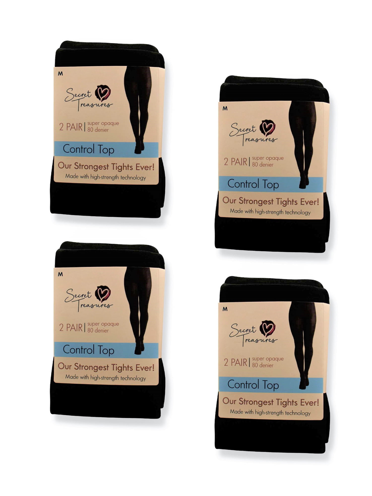 Secret Treasures Women's Control Top Tights, 4 Pack - Walmart.com