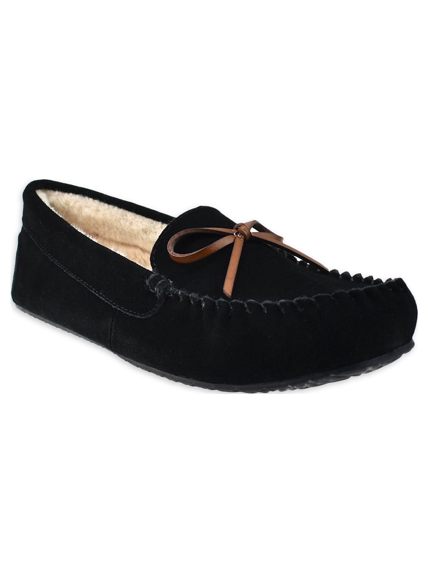 Secret Treasures Women's Moccasin Slippers, Black, 9 - Walmart.com