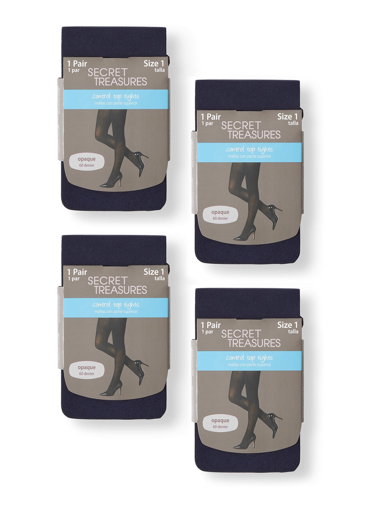 Secret Treasures Women's Opaque Tights, 4-Pack - Walmart.com