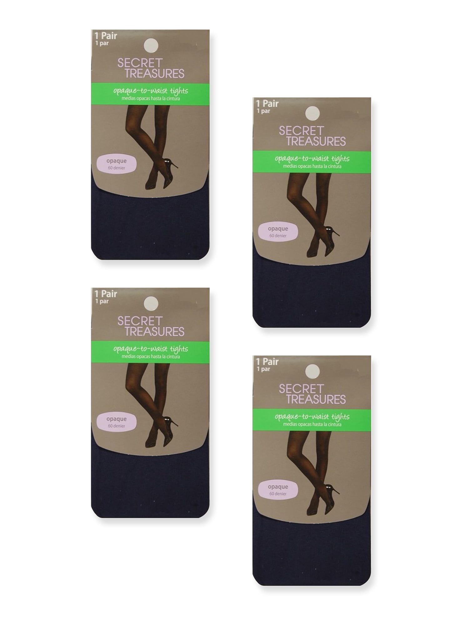 Secret Treasures Women's Opaque Tights, 4 Pack - Walmart.com