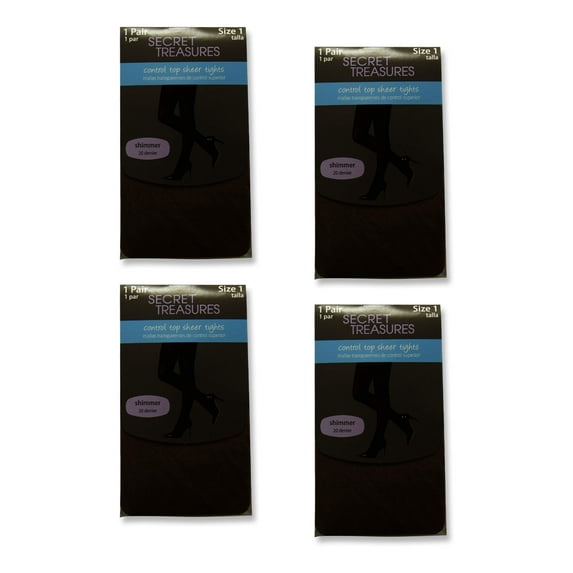 Secret Treasures Women's Opaque Tights, 4 Pack - Walmart.com