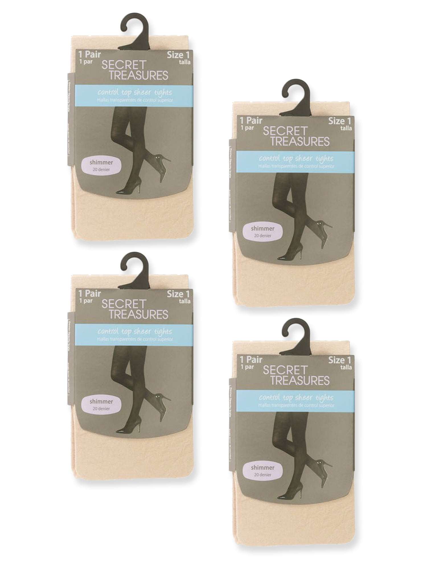 Secret Treasures Women's Opaque Tights, 4 Pack - Walmart.com