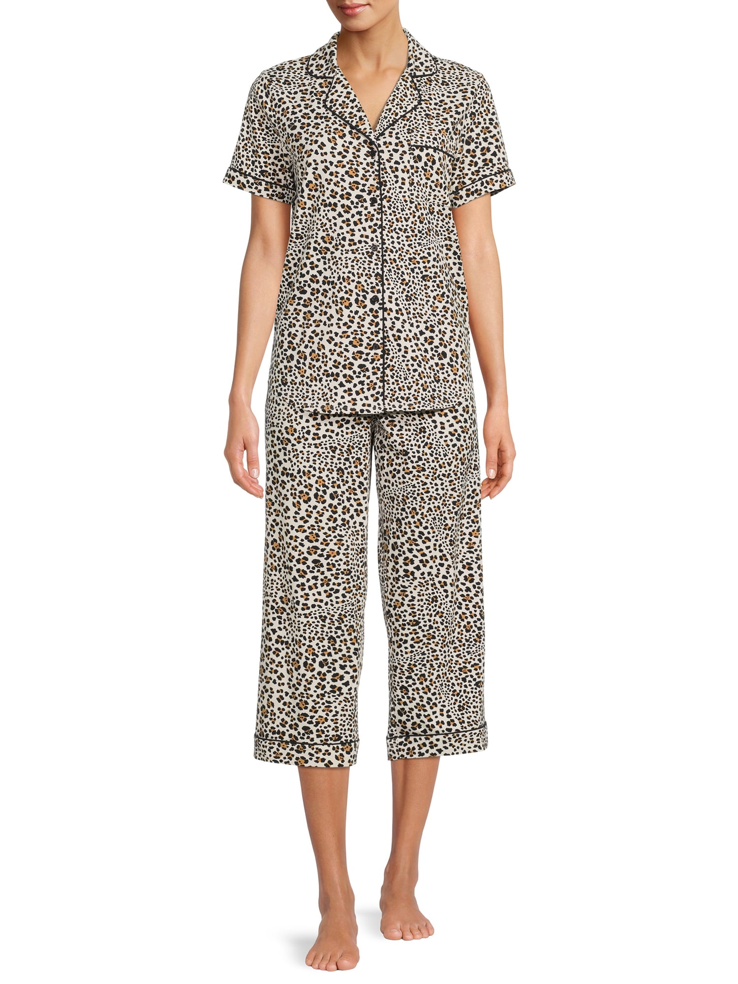 Secret Treasures Women's Plus Traditional Short Sleeve Notch Collar ...