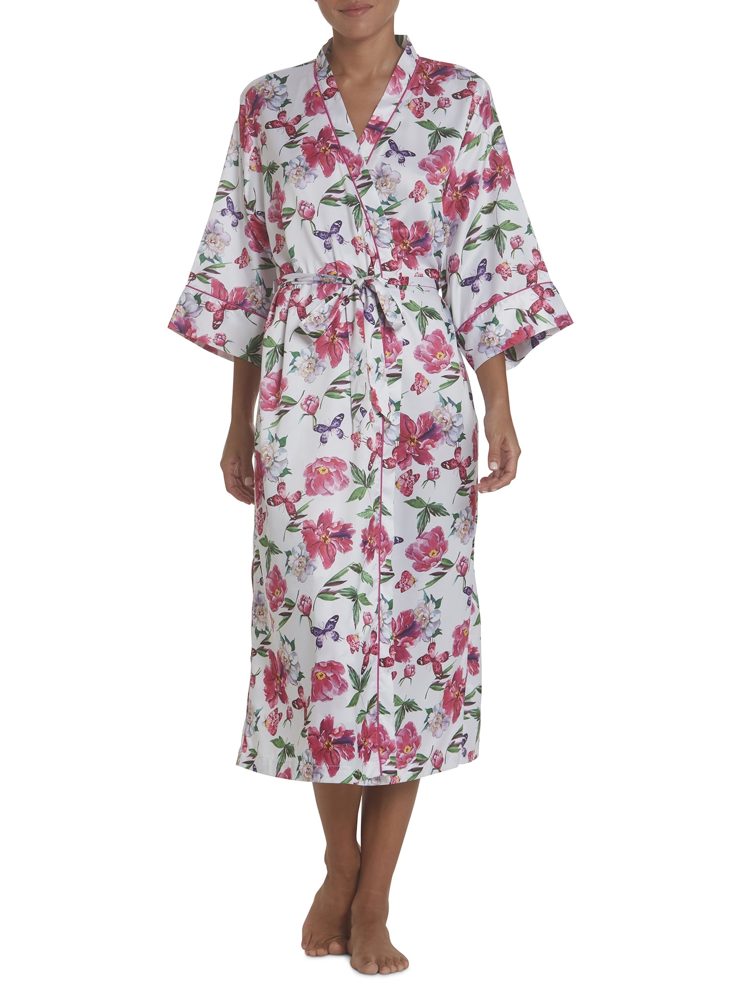 Secret Treasures Women's Satin Midi Robe - Walmart.com