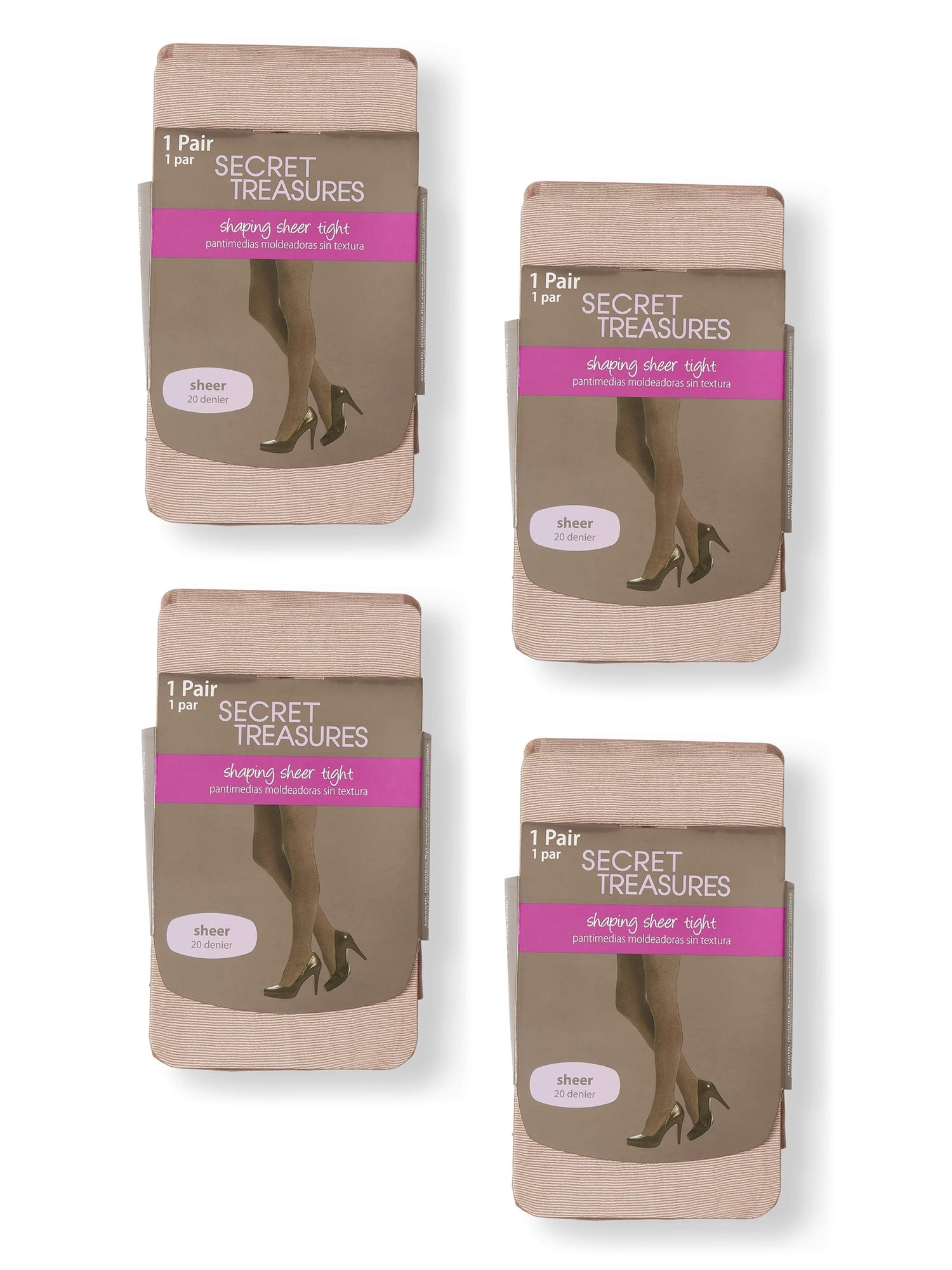 Secret Treasures Women's Shaping Sheer Tights, 4-Pack - Walmart.com