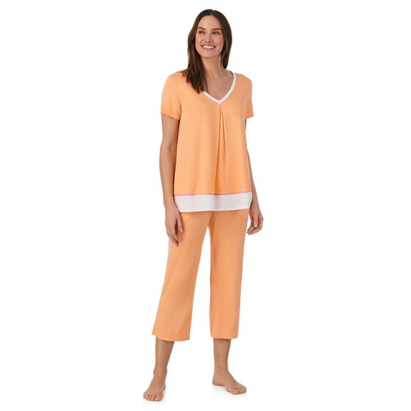 Secret Treasures Women’s Sleepwear 2-Piece Knit Short Sleeve Top and ...