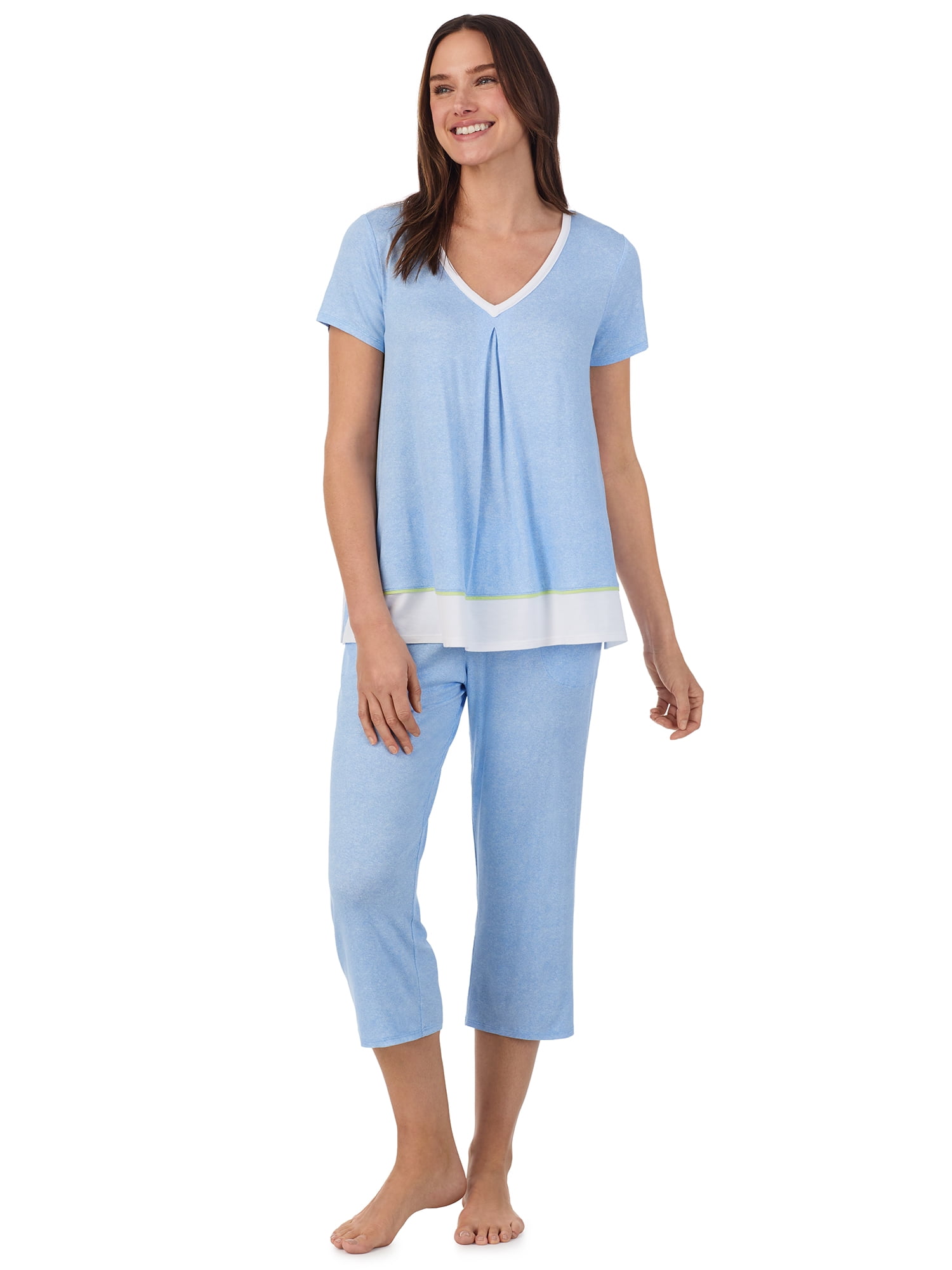 Secret Treasures Women’s Sleepwear 2-Piece Knit Short Sleeve Top and ...