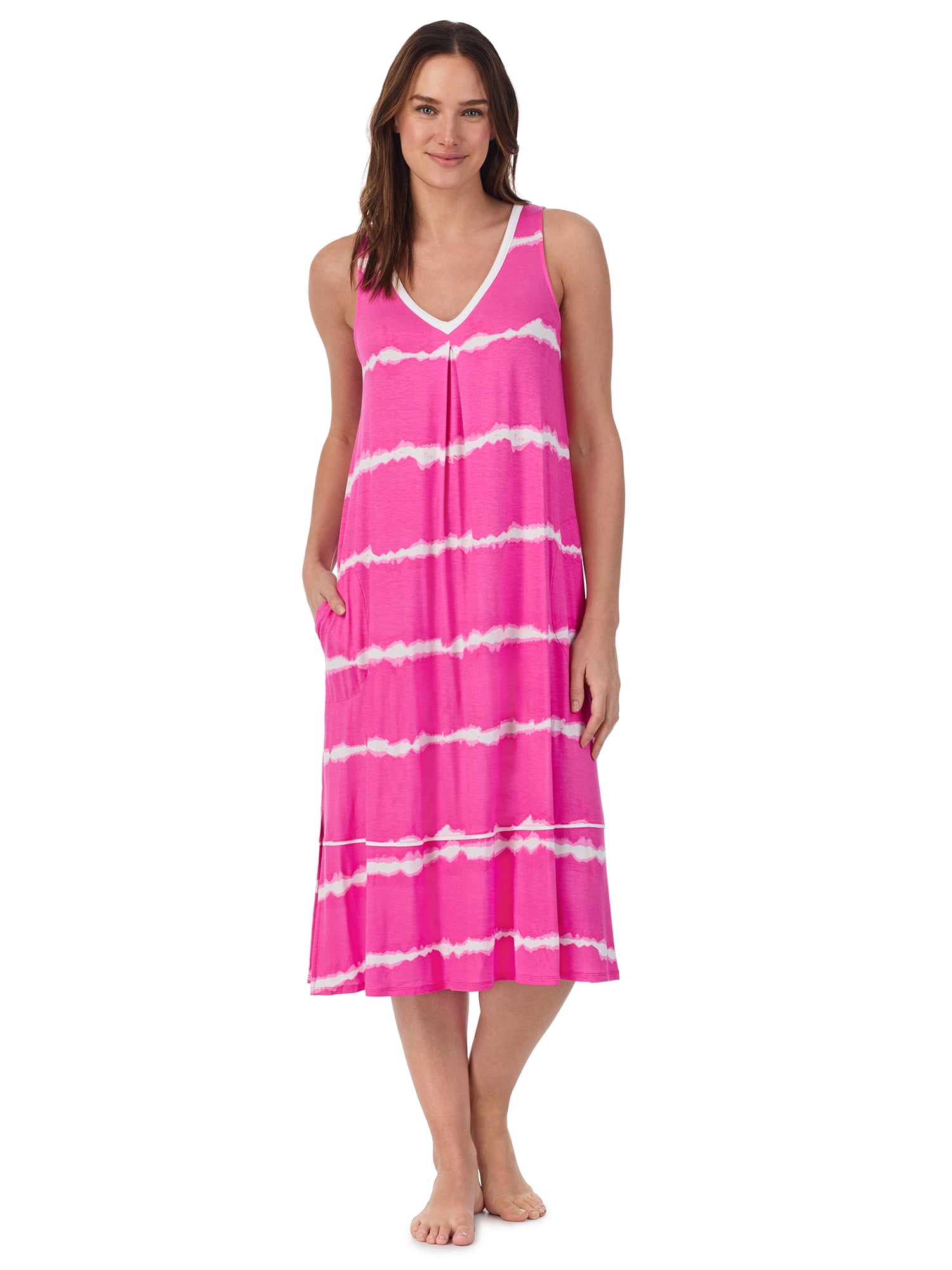 Secret Treasures Women's Midi Knit Nightgown, Sleeveless Sleepwear with ...
