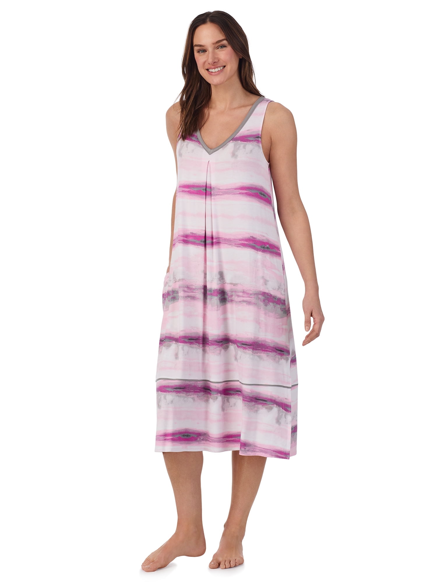 Secret Treasures Women’s Plus Size Sleeveless Sleep Gown, Midi Knit ...