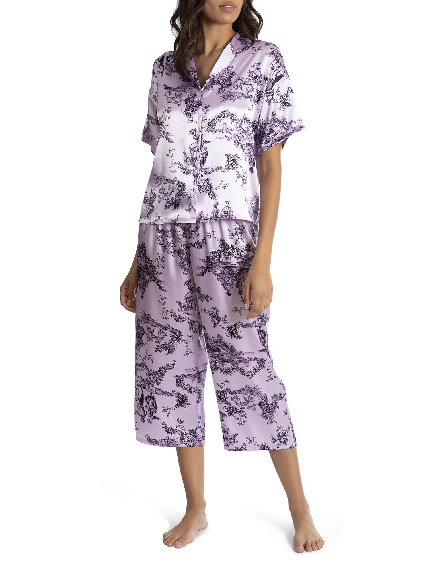 Secret Treasures Women’s and Women’s Plus Crop PJ Set - Walmart.com