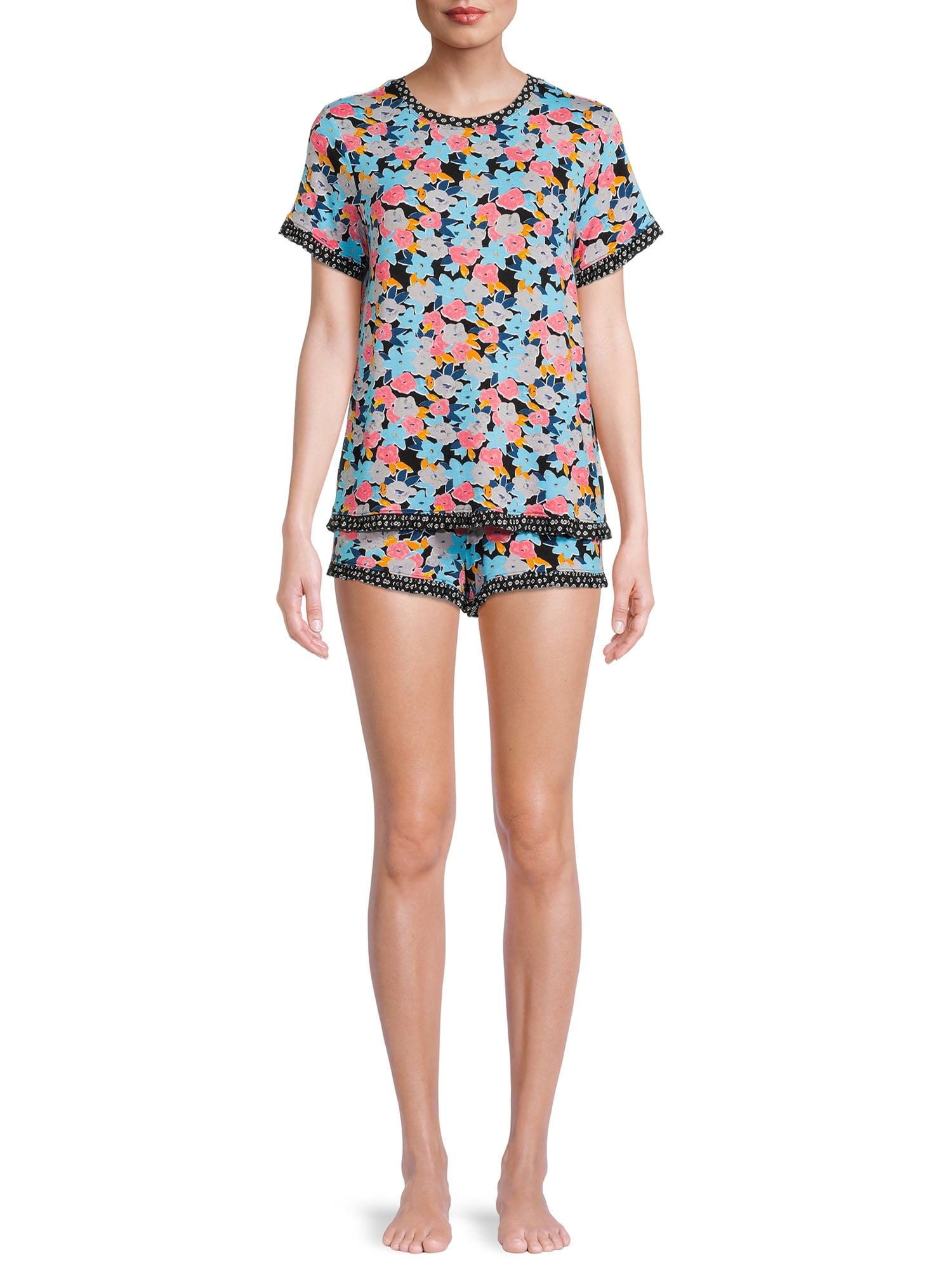 Secret Treasures Women's Plus Sleep Top Pajamas Short Sleepwear, 2 ...