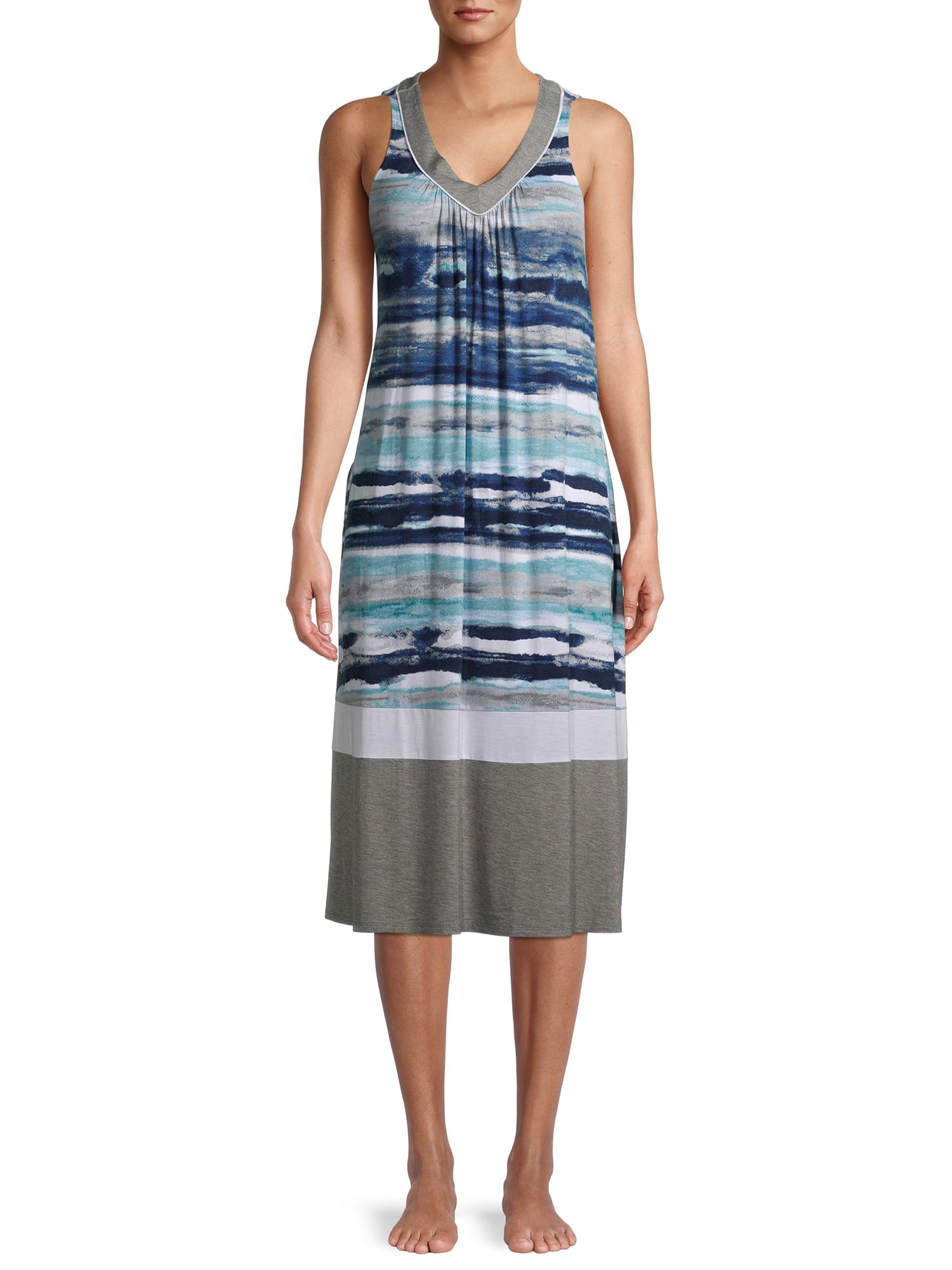 Secret Treasures Women's and Women's Plus Modern Midi Sleepwear Dress ...