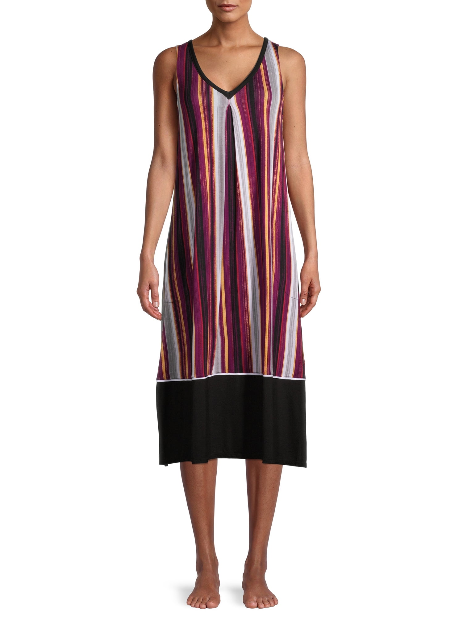 Secret Treasures Women's and Women's Plus Modern Midi Sleepwear Dress ...