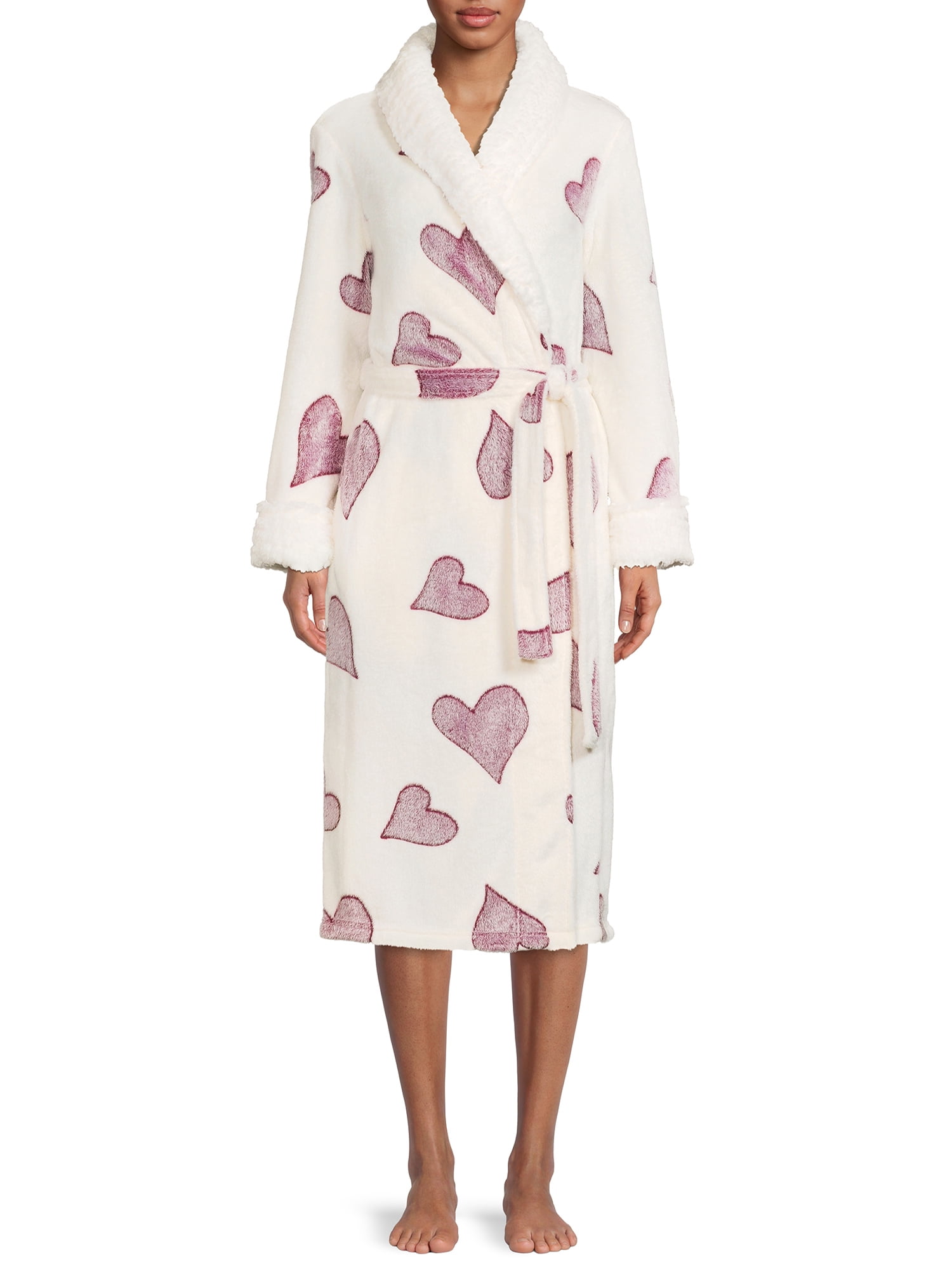 Secret Treasures Faux Mink Robe - Knee-length Plush Robe - Walmart.com