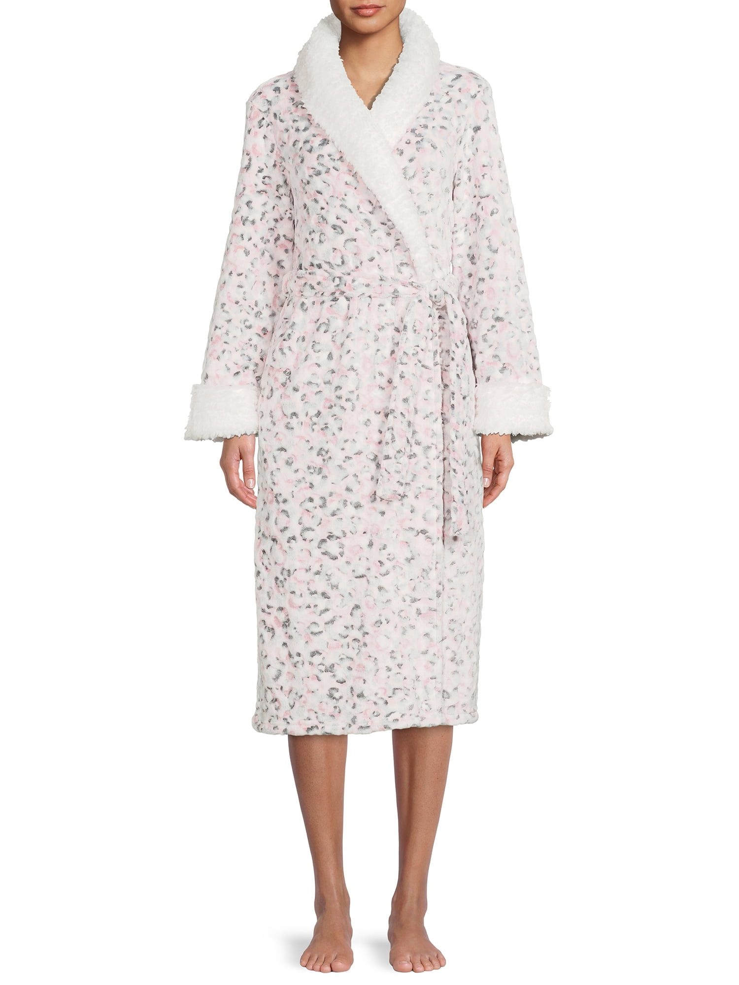 Secret Treasures Women’s and Women’s Plus Super Faux Mink Robe ...