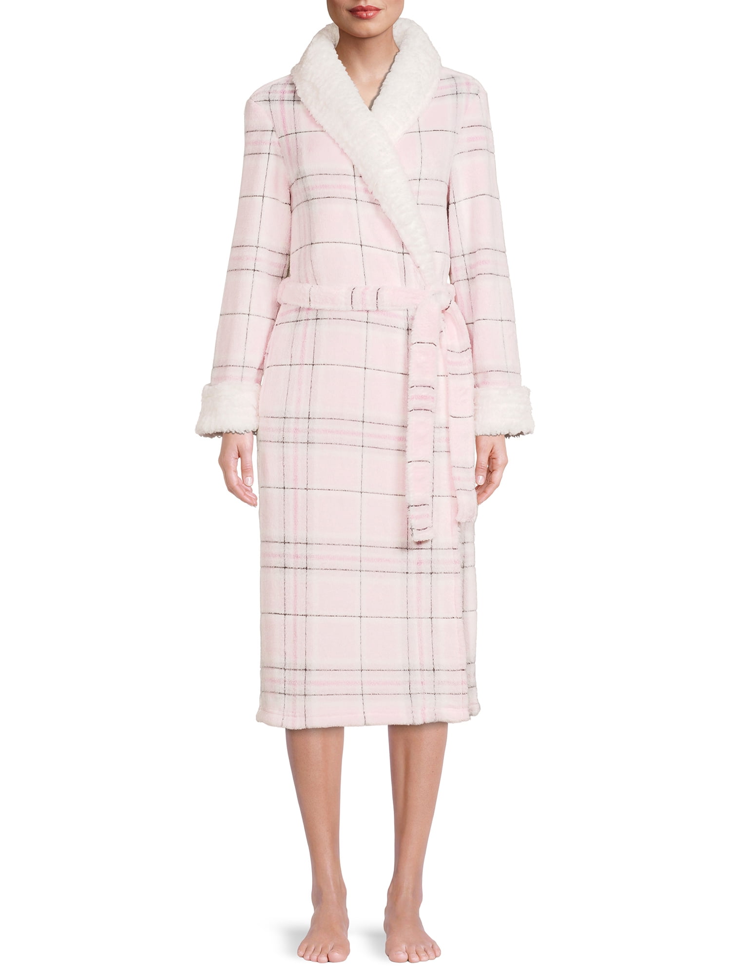 Secret Treasures Faux Mink Robe - Knee-Length Robe for Women - Walmart.com