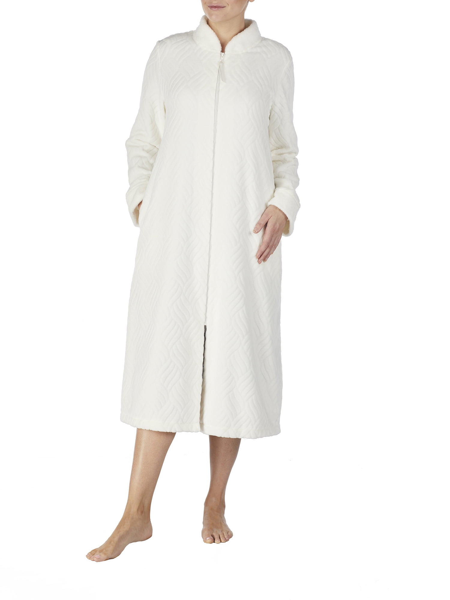 Secret Treasures Women's and Women's Plus Traditional Plush Zip Robe ...