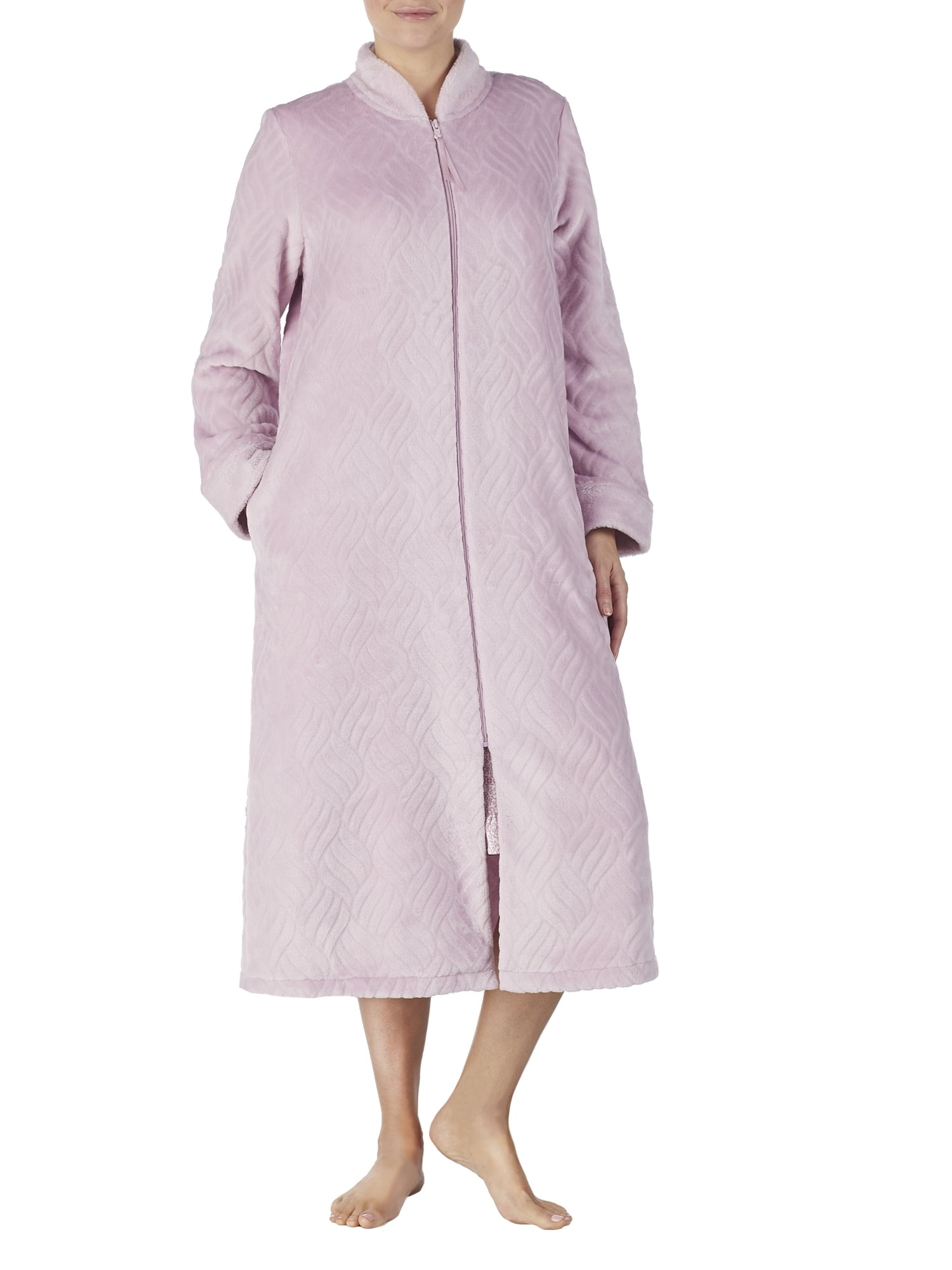 Secret Treasures Women's and Women's Plus Traditional Plush Zip Robe ...