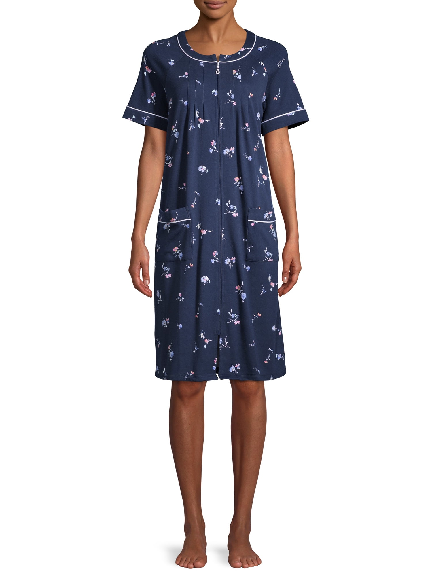 Secret Treasures Women's and Women's Plus Traditional Short Sleeve Zip ...