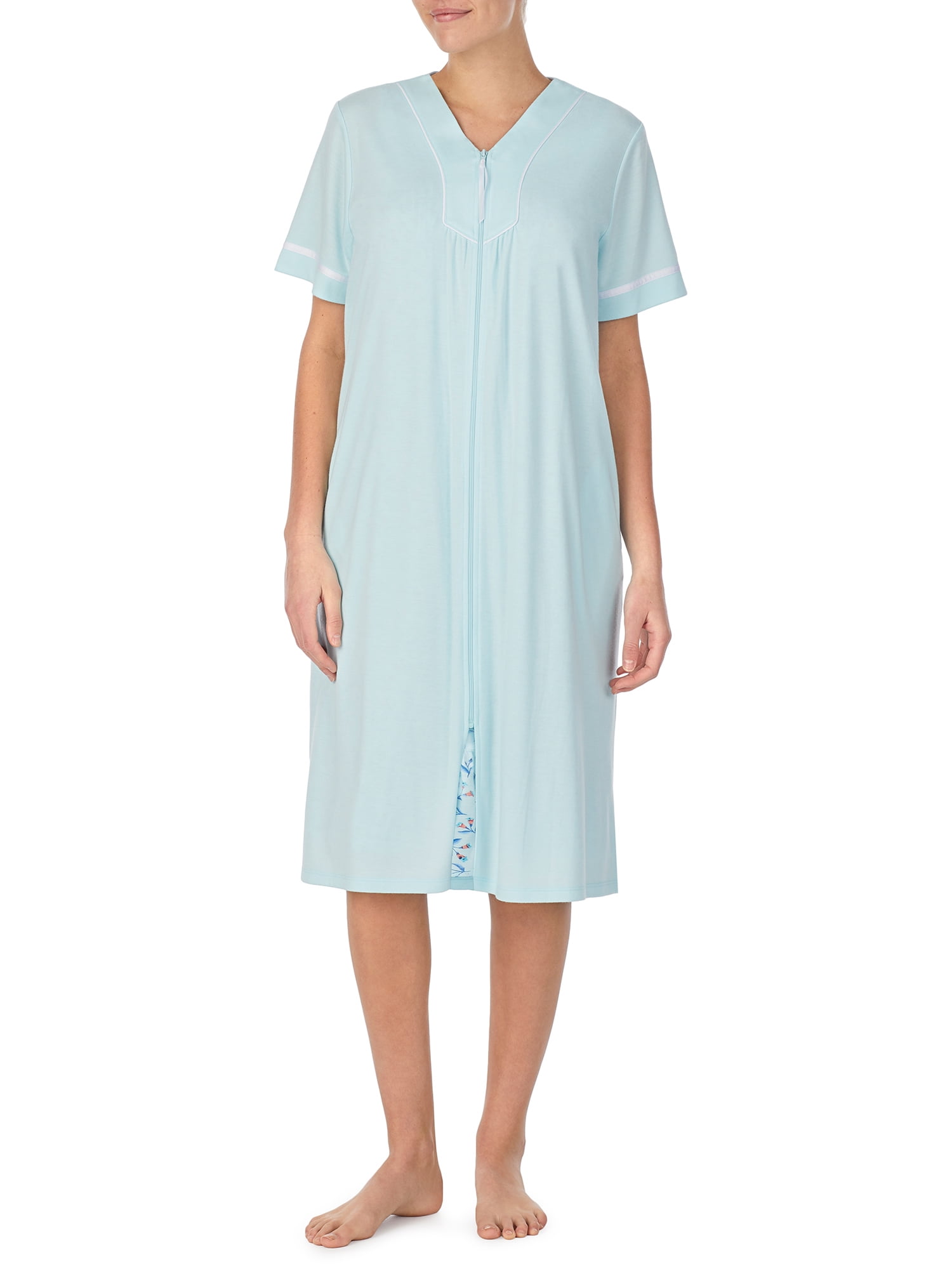 Secret Treasures Women's and Women's Plus Traditional Short Sleeve Zip ...