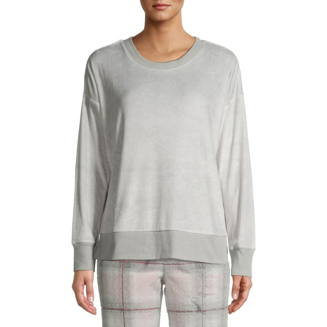 Secret Treasures Women's and Women's Plus Velour Long Sleeve Crew-Neck ...