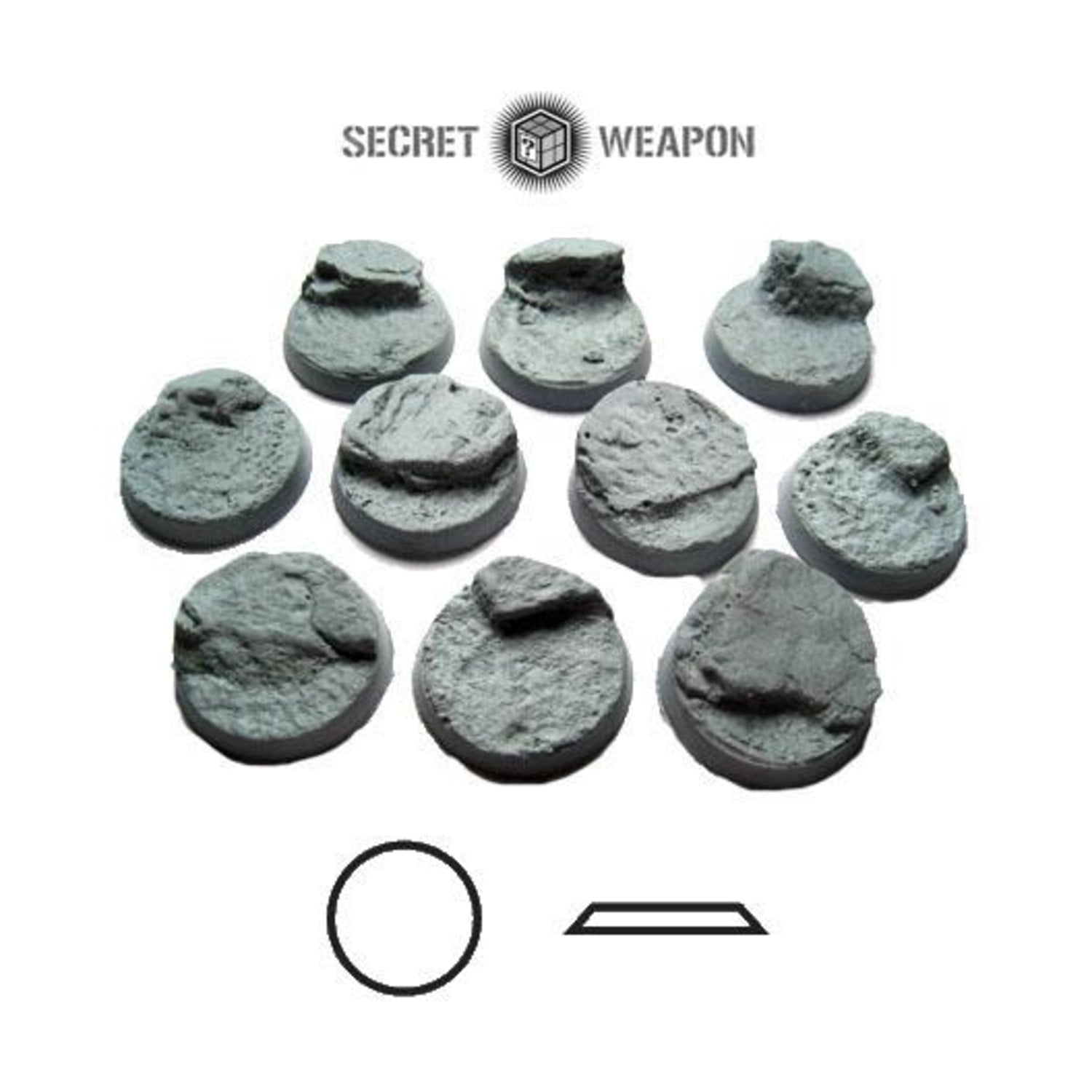 Secret Weapon Miniatures 25mm Beveled Bases #1 - Desert Mesa New ...