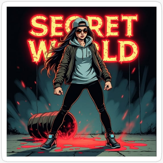Secret World - Superhero Comic Style Sticker Phone Decal Water Bottle ...