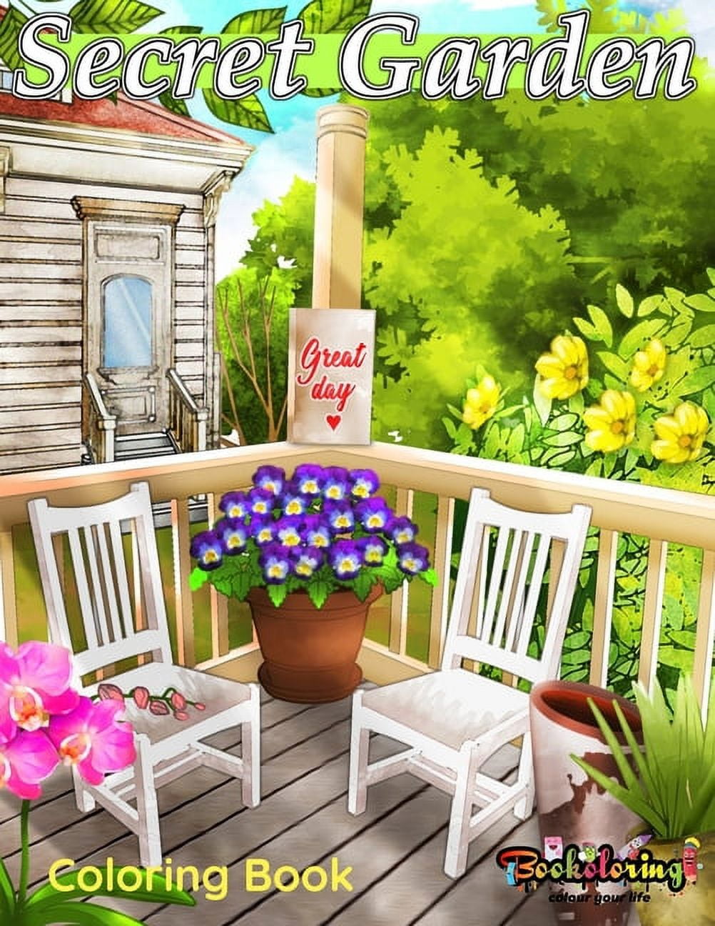 Secret garden: coloring book: Adult coloring book stress relieving with ...