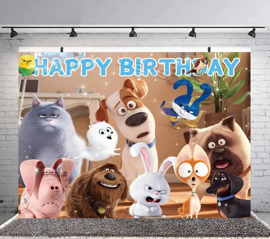 Secret of Pets Backdrop Banner Party Supplies Post Birthday Decorations ...