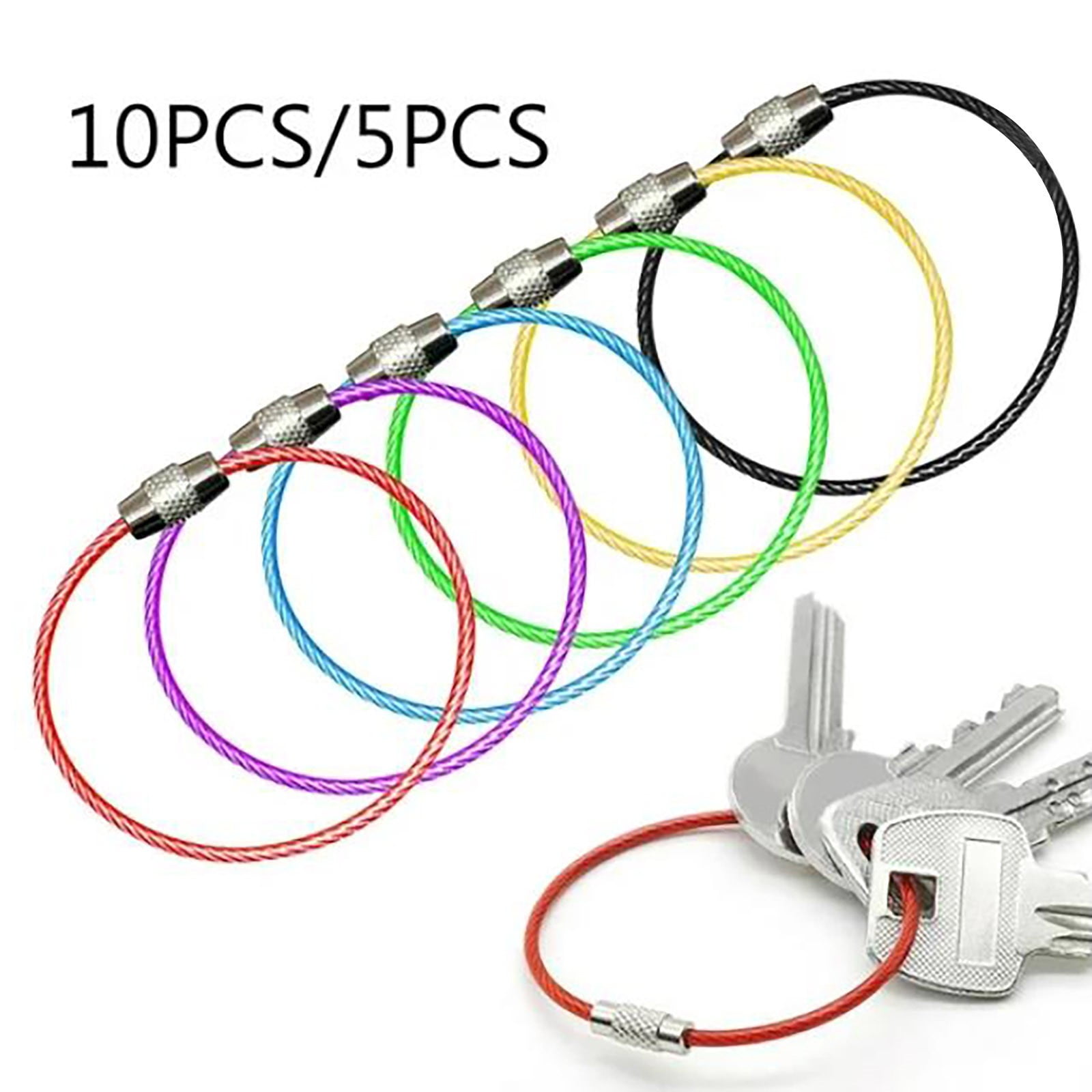 SecretHub Steel Wire Rope Keychain | Durable Connector | 5PC - Walmart.com
