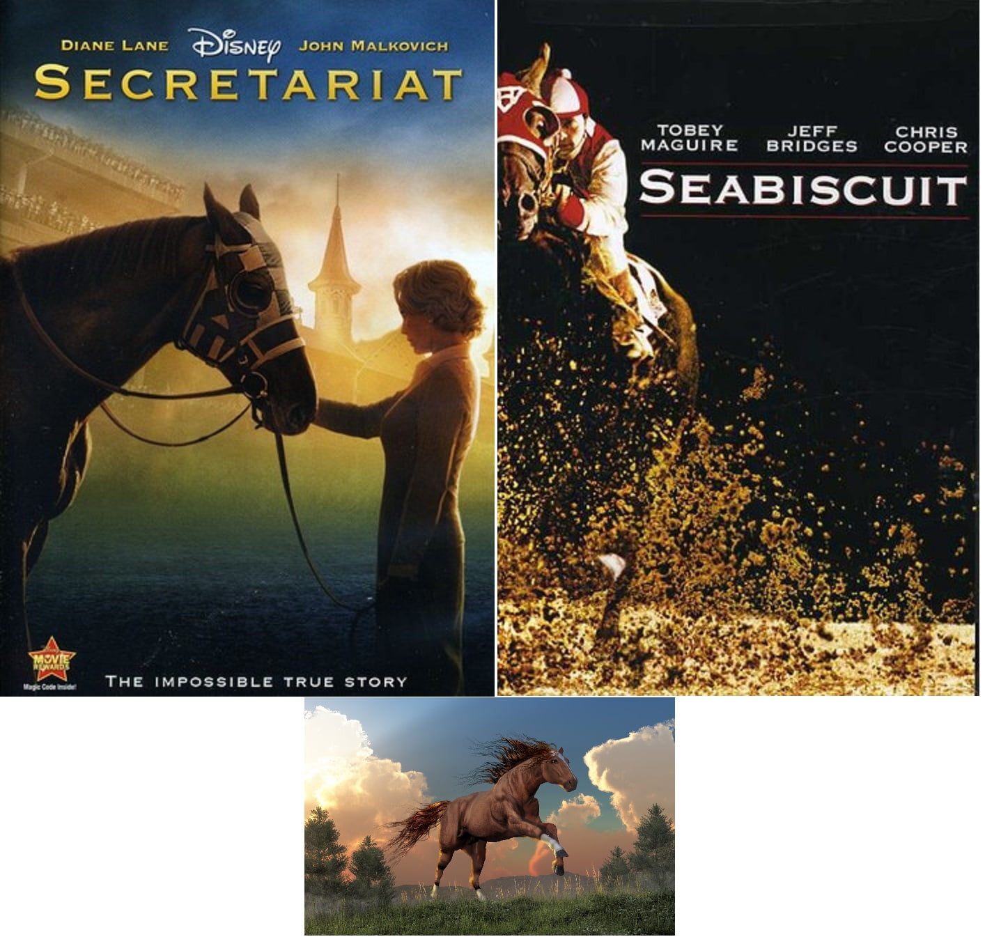 Secretariat & Seabiscuit Horse Racing Double Feature 2 DVD Set Includes ...