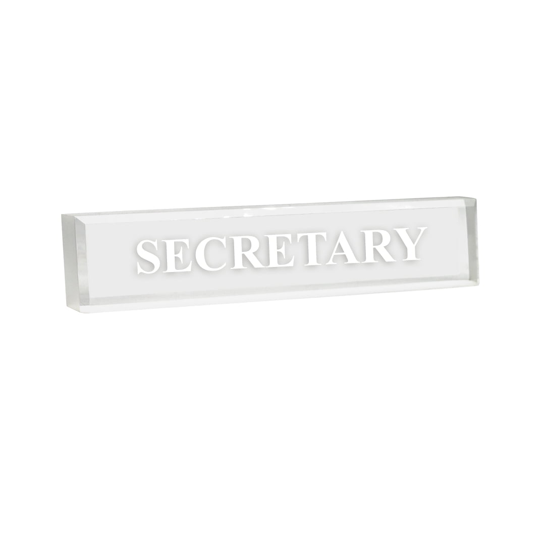Secretary 2" x 8" Frosted Acrylic - Office Desk Accessories D?cor ...