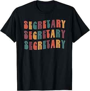 Secretary Groovy Retro Colorful Design School Secretary T-Shirt ...