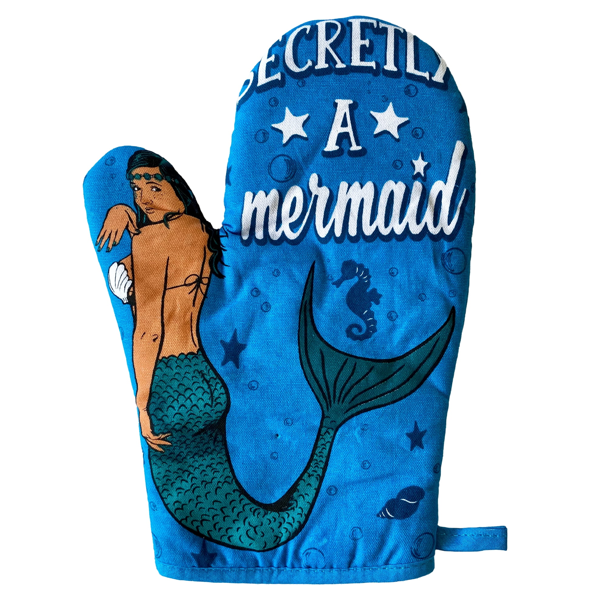 Secretly A Mermaid Oven Mitt Funny Sea Ocean Princess Novelty Kitchen ...