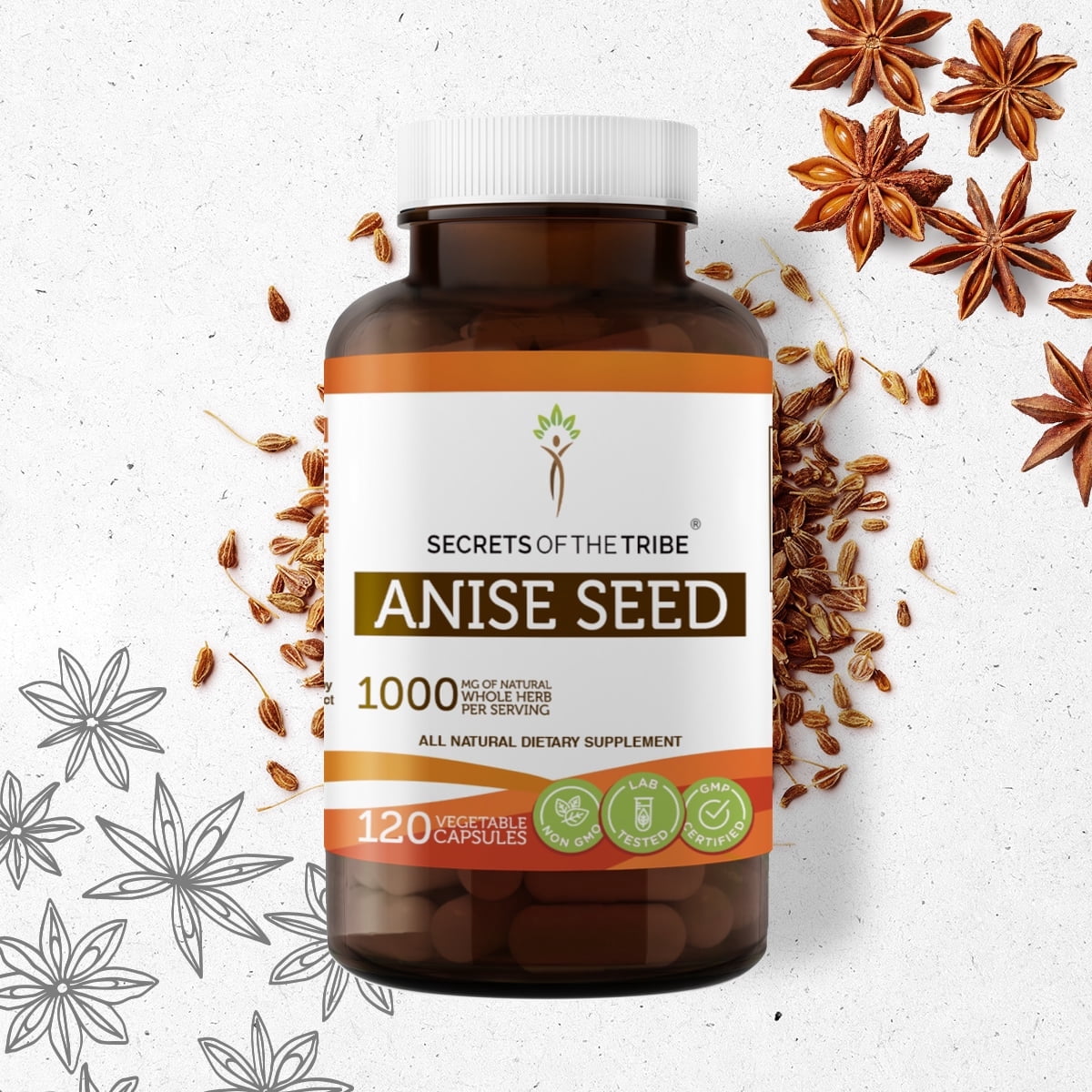 Secrets Of The Tribe Anise Seed Capsules Dietary Supplement, Natural ...