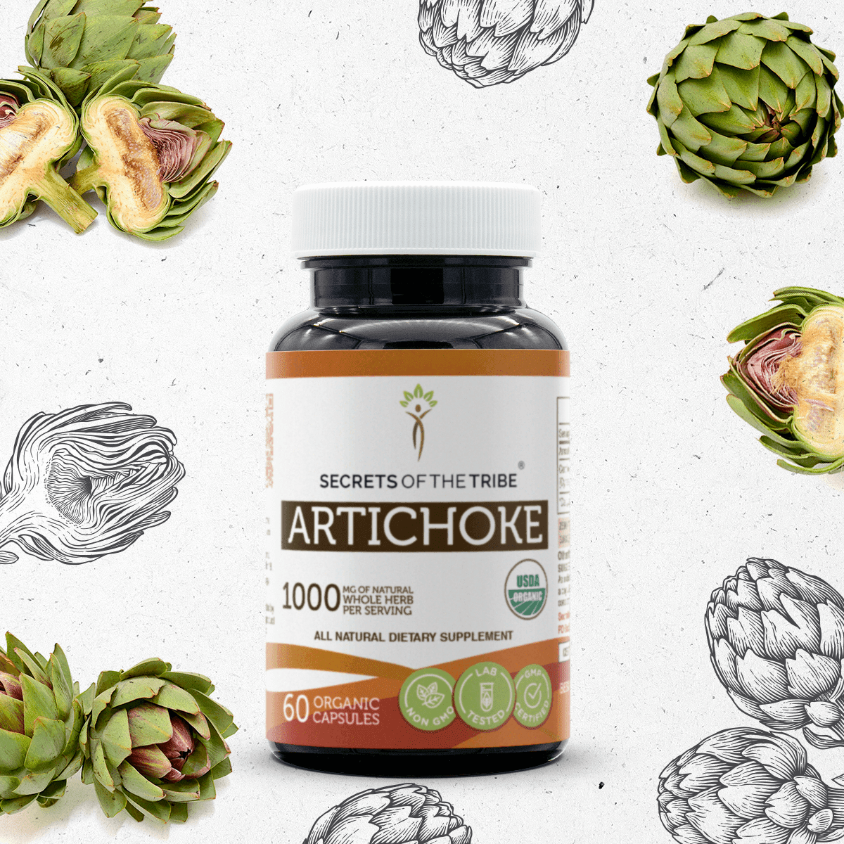 Secrets Of The Tribe, Artichoke Capsules for Liver Support, Vegan ...