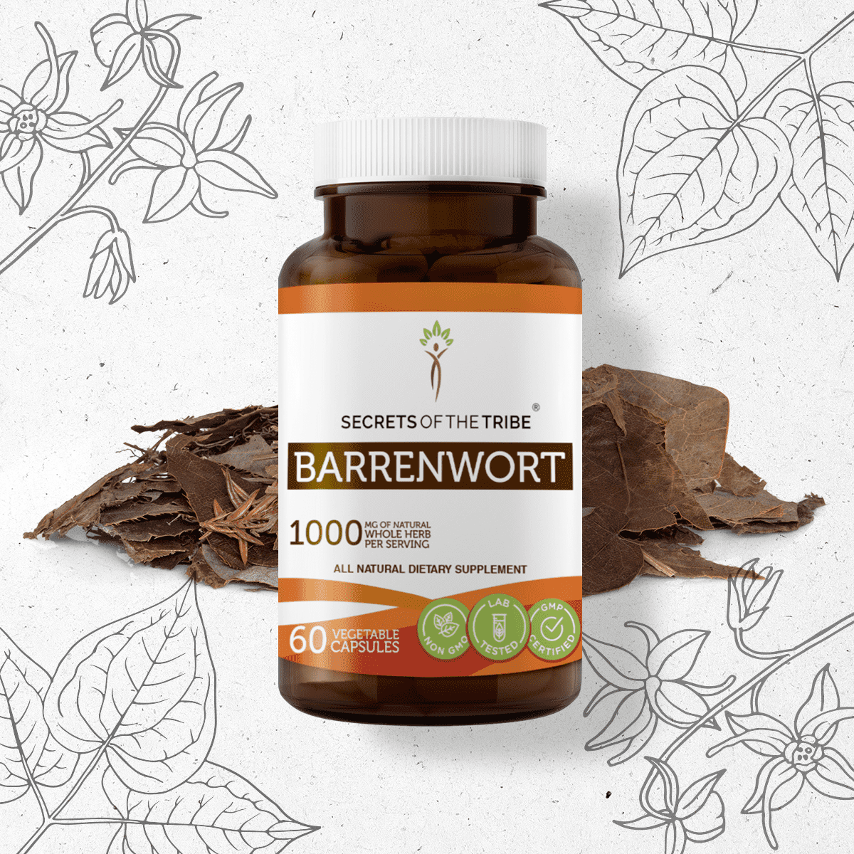Secrets Of The Tribe Barrenwort Capsules Dietary Supplement, Natural ...
