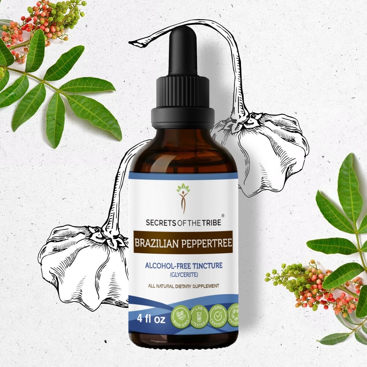 Secrets Of The Tribe Brazilian Peppertree Tincture Dietary Supplement ...